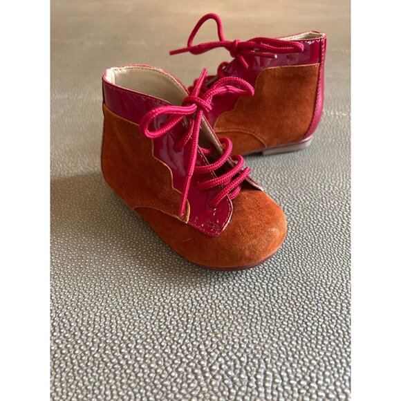 Misha And Puff | Shoes | Misha Puff Boots 2 Suede Patent Leather 20 Euc ...